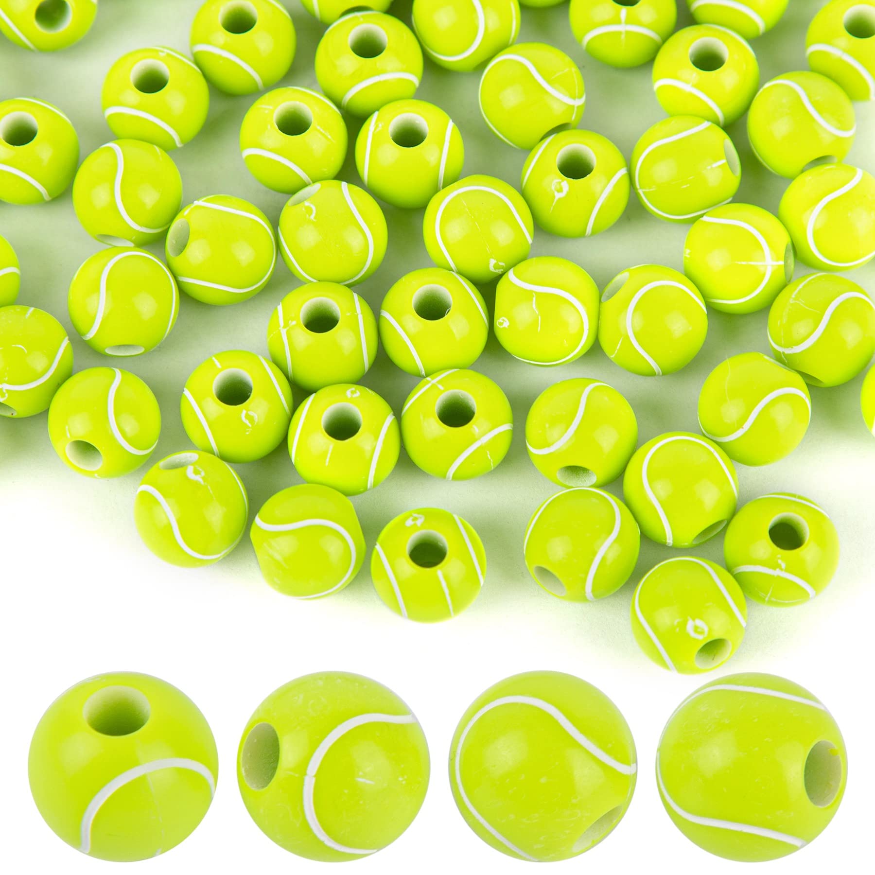 Amazon.com: AUEAR, 100 Pack Tennis Ball Beads 12m for Sport Jewelry ...