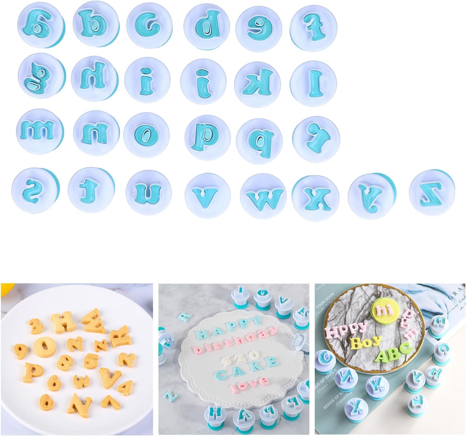 Amazon.com: Alphabet Letter Fondant Cake Biscuit Mold, Cookie Stamp ...