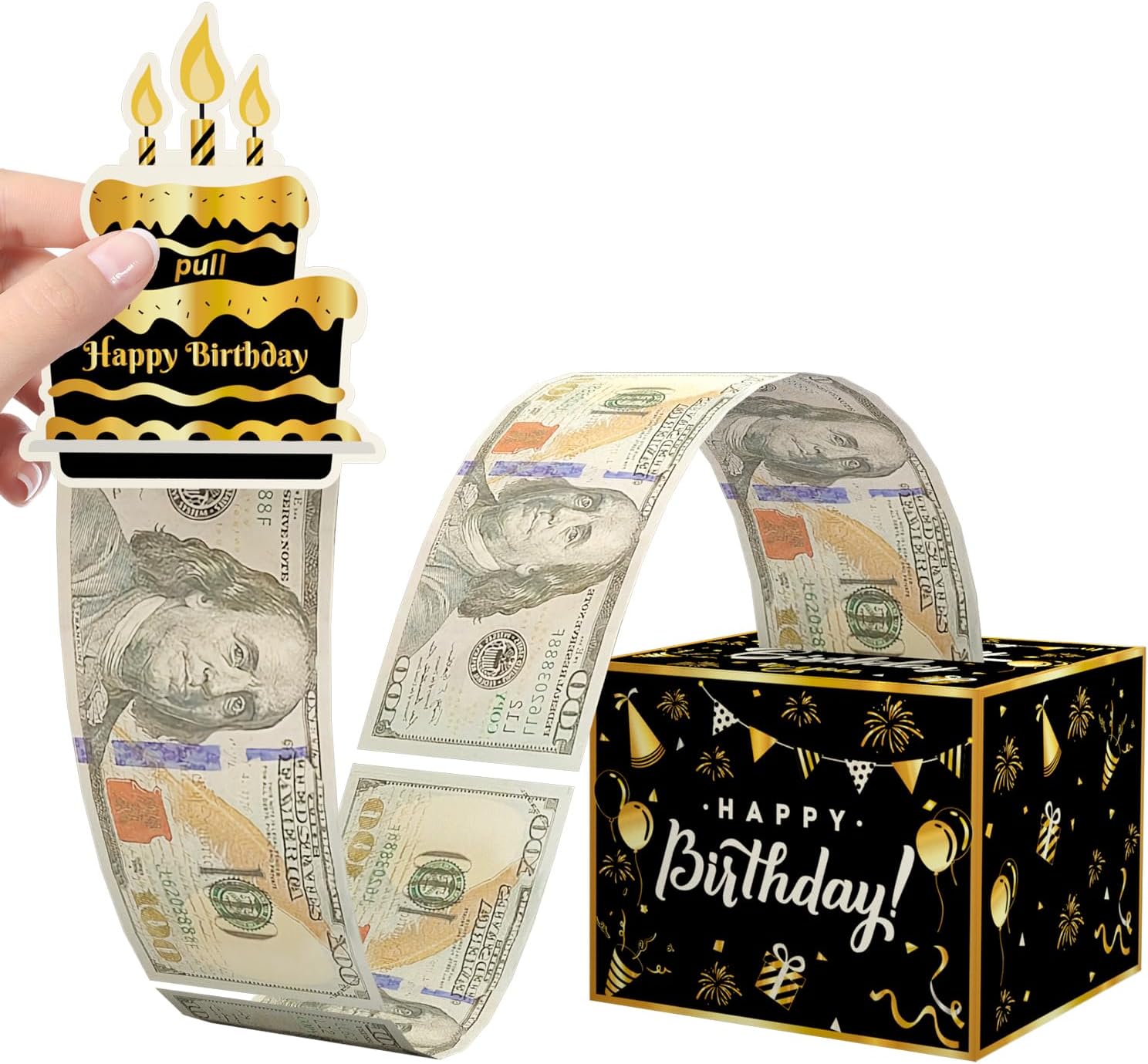 Amazon.com: Happy Birthday Day Money Box for Cash Gift Pull,Money Gift ...