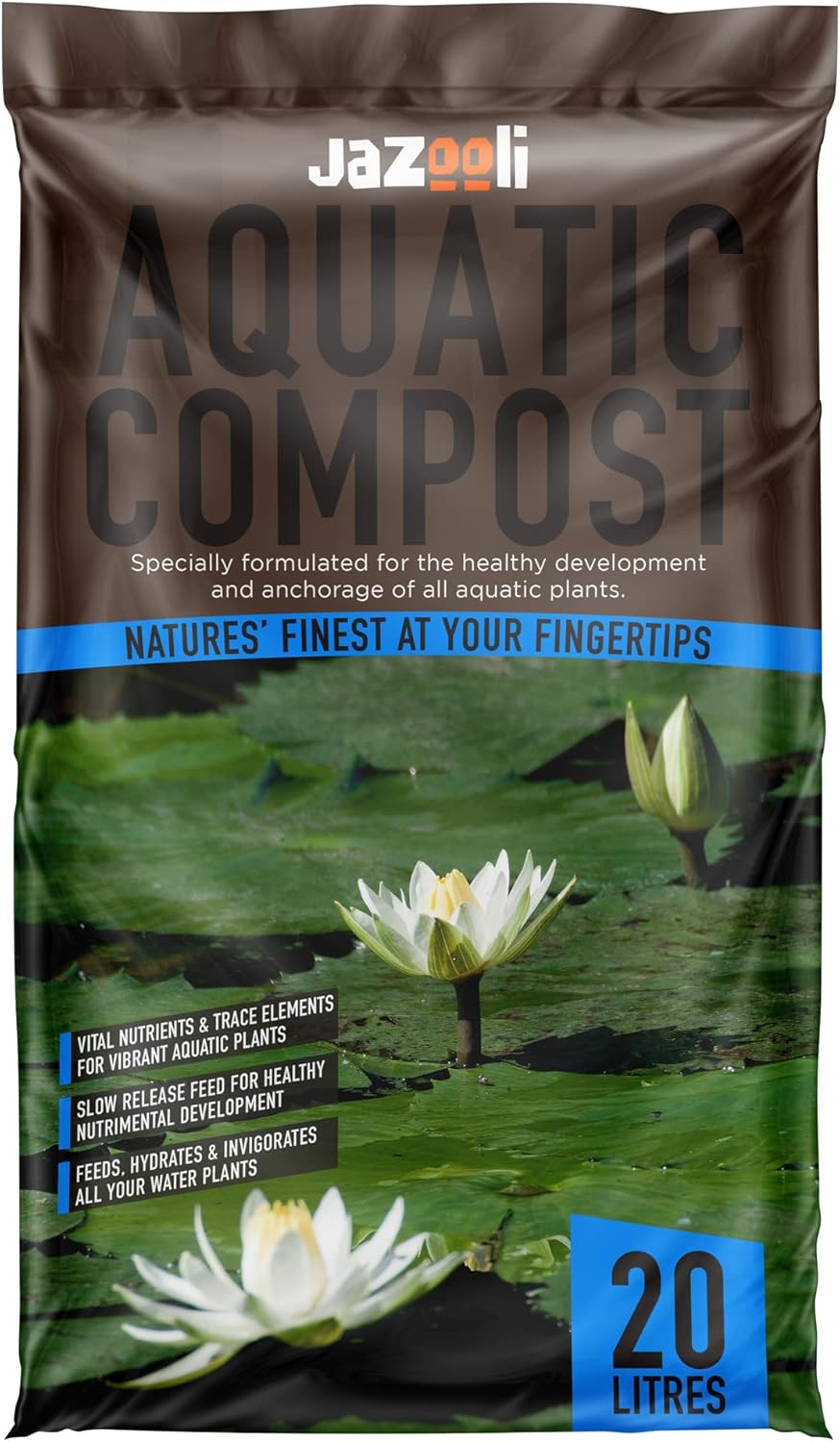 Jazooli 20L Aquatic Compost for Outdoor Plants - Specialised Soil with ...