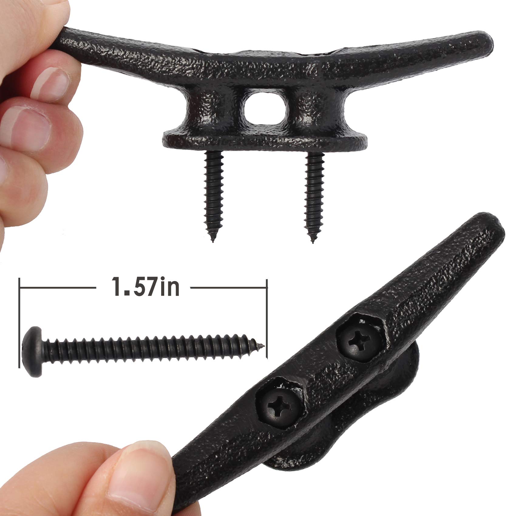 Snapklik.com : 4 Inch Electrophoretic Coated Black Dock Cleats Boat ...