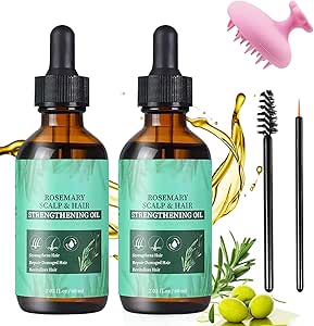 Aceite de Romero：Aceite de Romero para El Cabello-Aceite de Romero con Cepillos Masajeador del ...