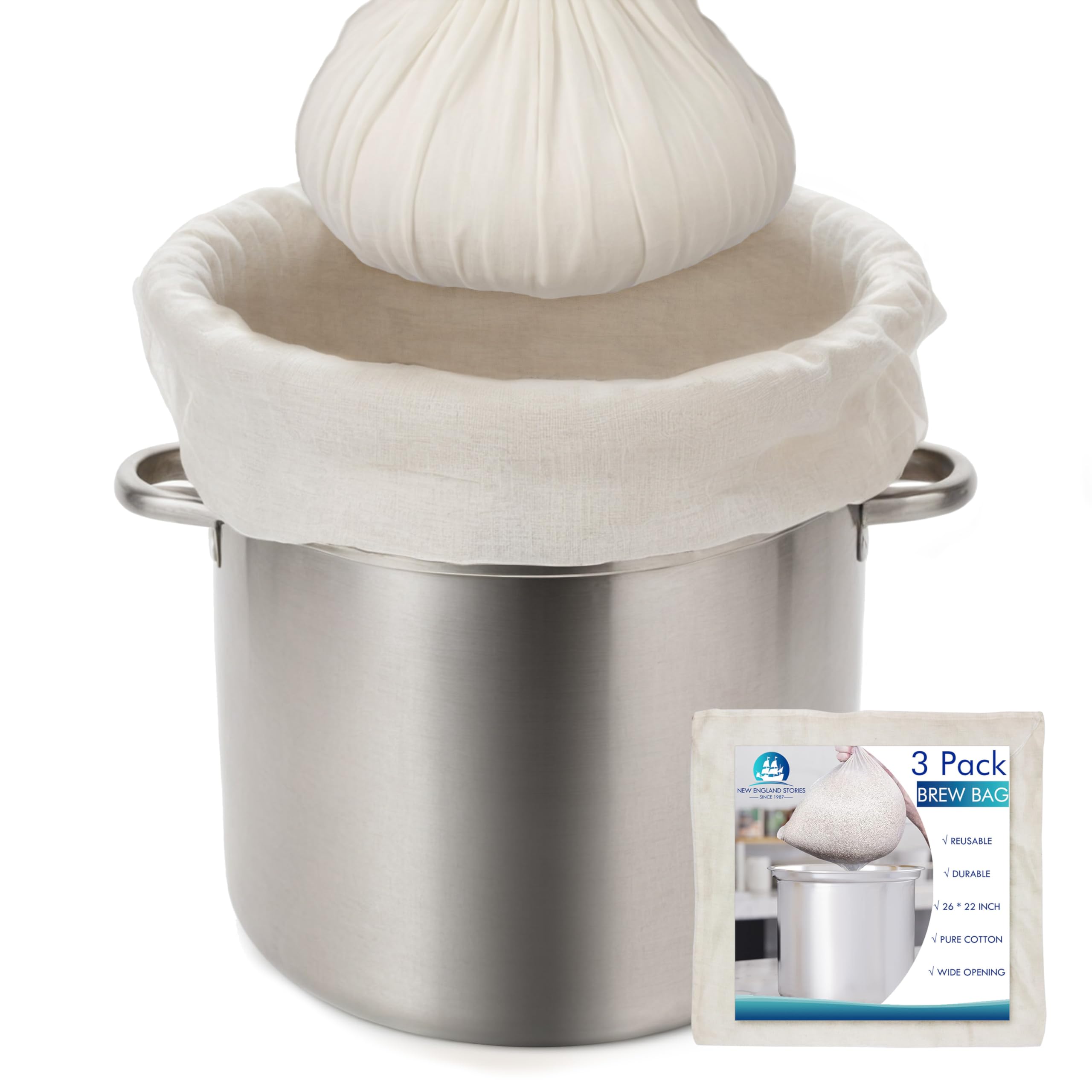 Amazon.com: 3 PCS Reusable Cheesecloth Bag, Grade 100, 26x22 Inch ...