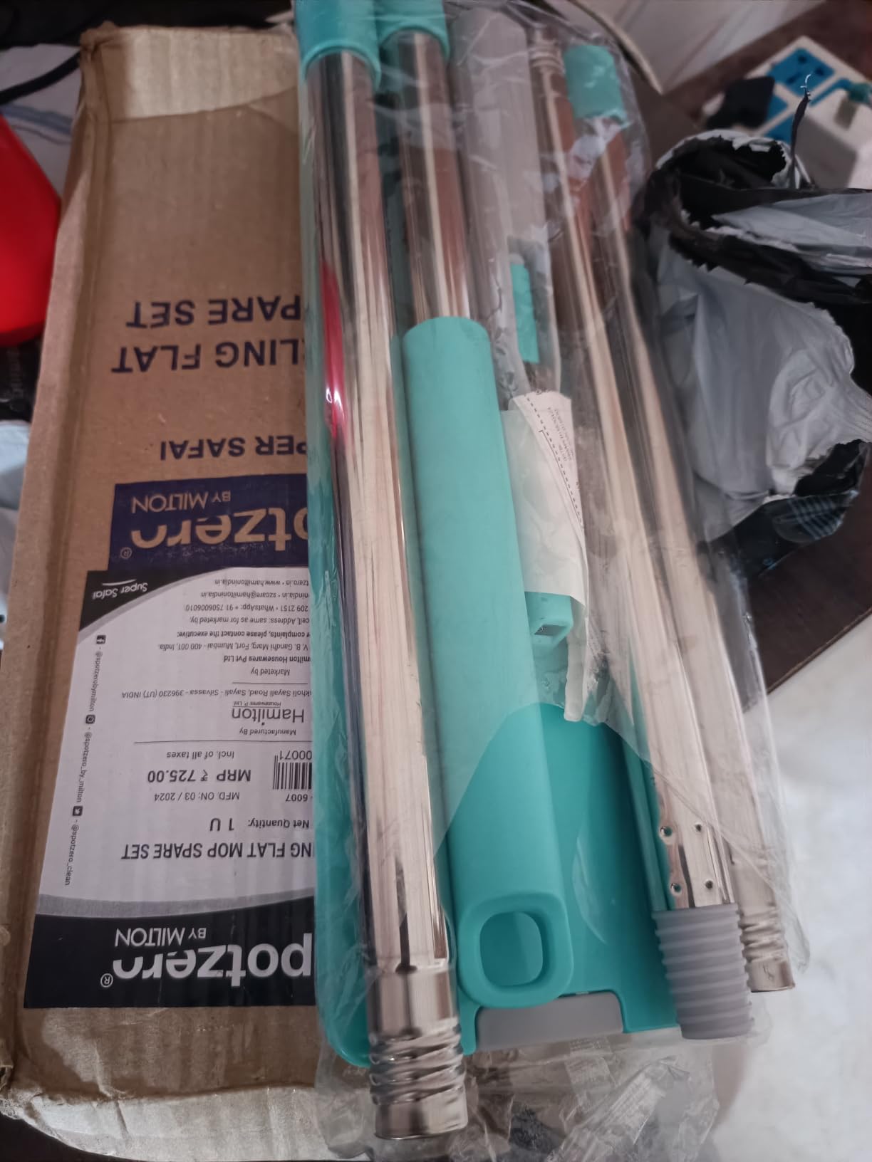 Spotzero By Milton Sterling Flat Mop Spares Set Handle with Microfibers ...