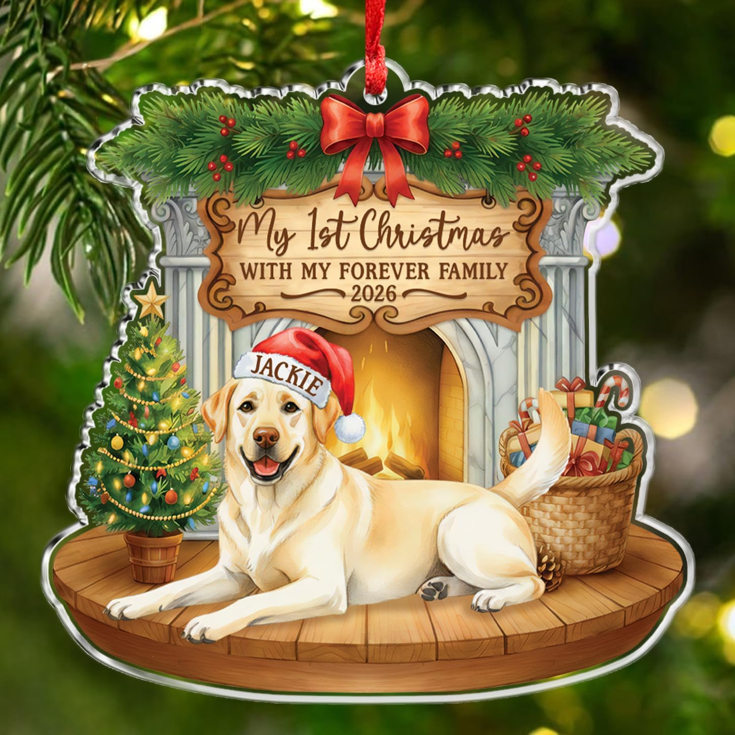 Amazon.com: Personalized Yellow Lab Christmas Ornament 2026, Labrador ...