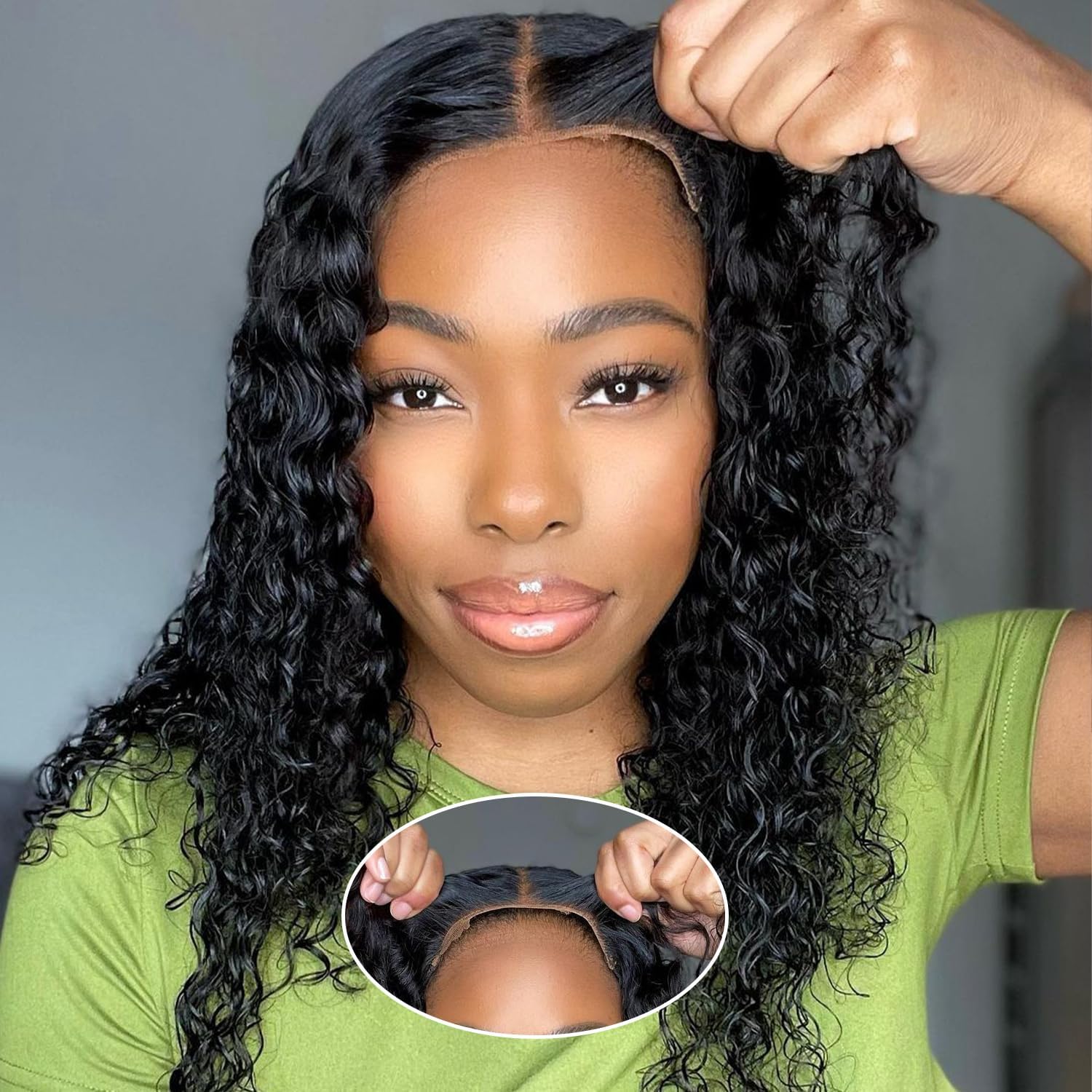 Amazon.com : YINGRUN Deep Wave Bob Wig Human Hair 14 Inch Glueless Wigs ...