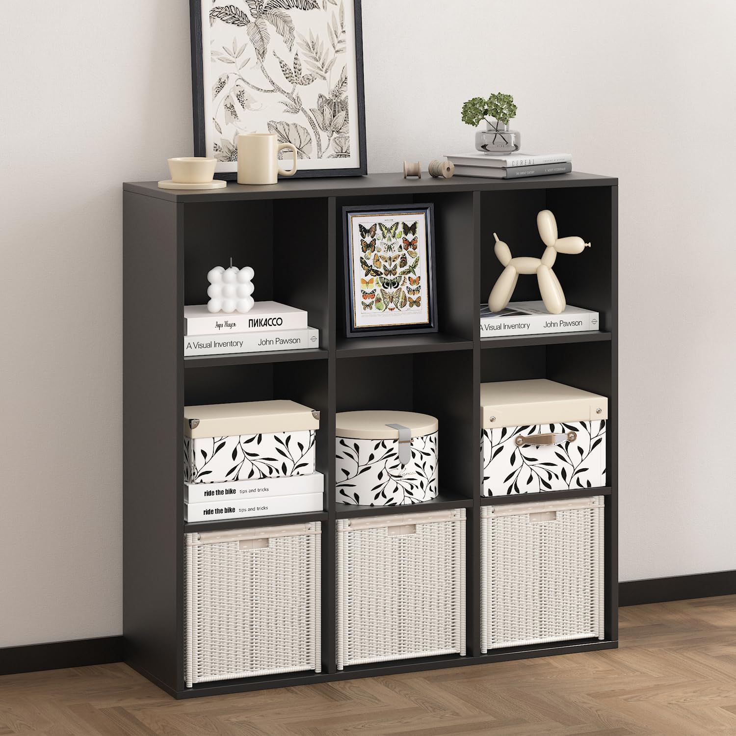 Amazon.com: NewBeth Wooden 9 Cube Storage Organizer with Closed Back ...