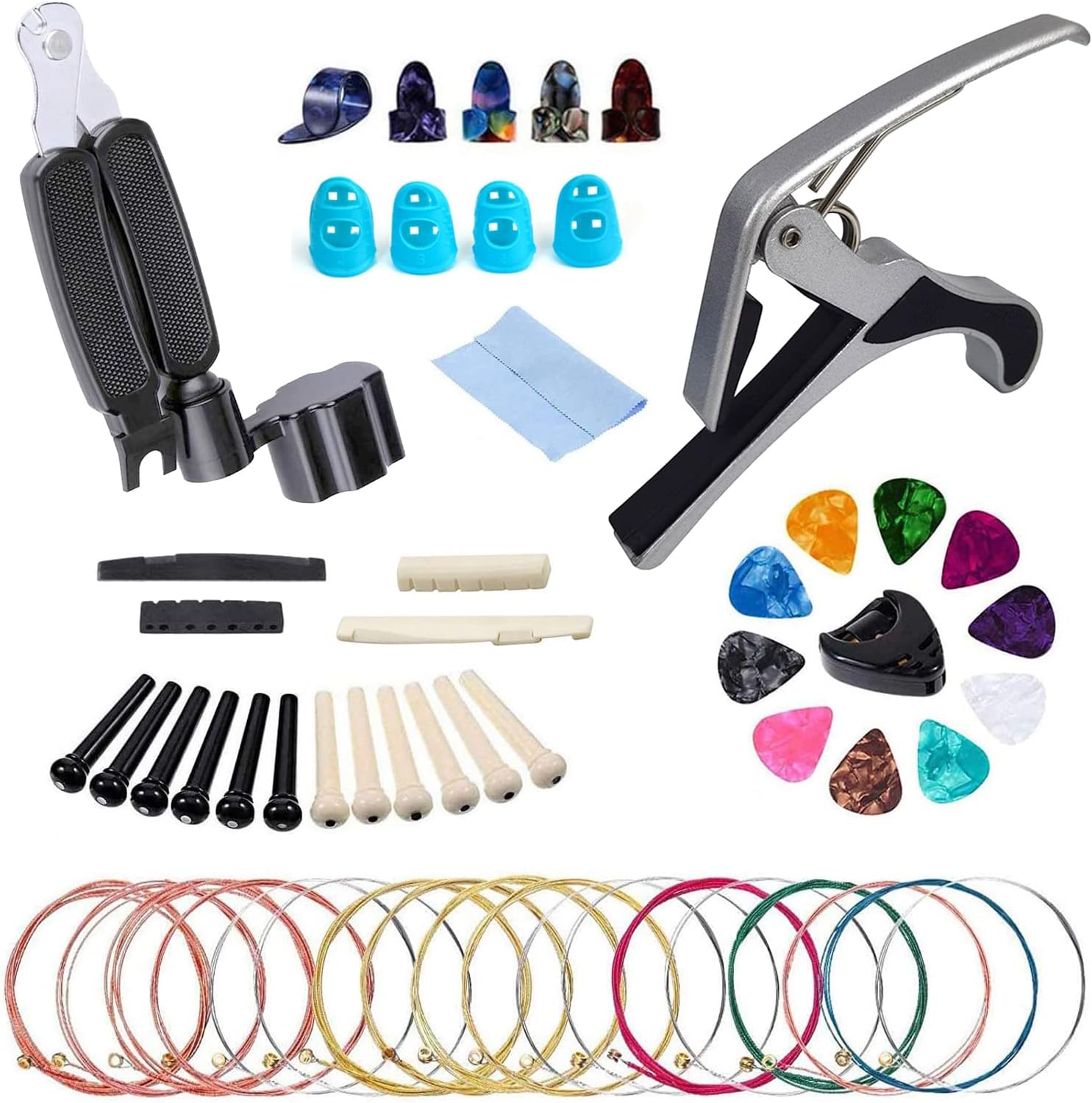 Amazon.com: Guitar Accessories Include Acoustic Guitar Strings, Capo, 3 ...