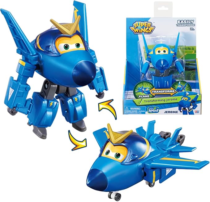 Amazon.com: Super Wings Transformable Toys, 5 in Jerome Airplane ...