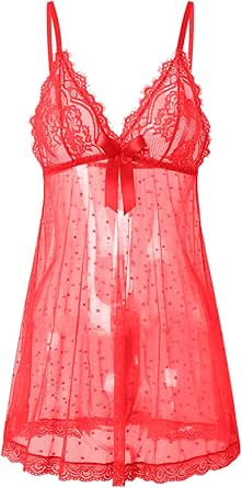 AIBINGGE Sexy lingerie Lace Babydoll Chemise, Black, Women's Sleepwear S-5XL : Amazon.com.au ...