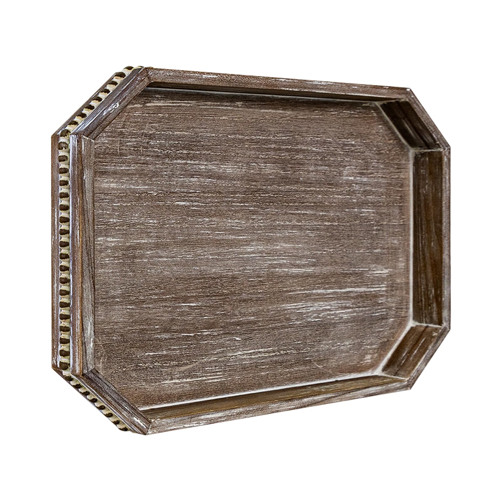 Amazon.com: Wooden Decorative Tray, Rustic Serving Tray with Wood Bead ...