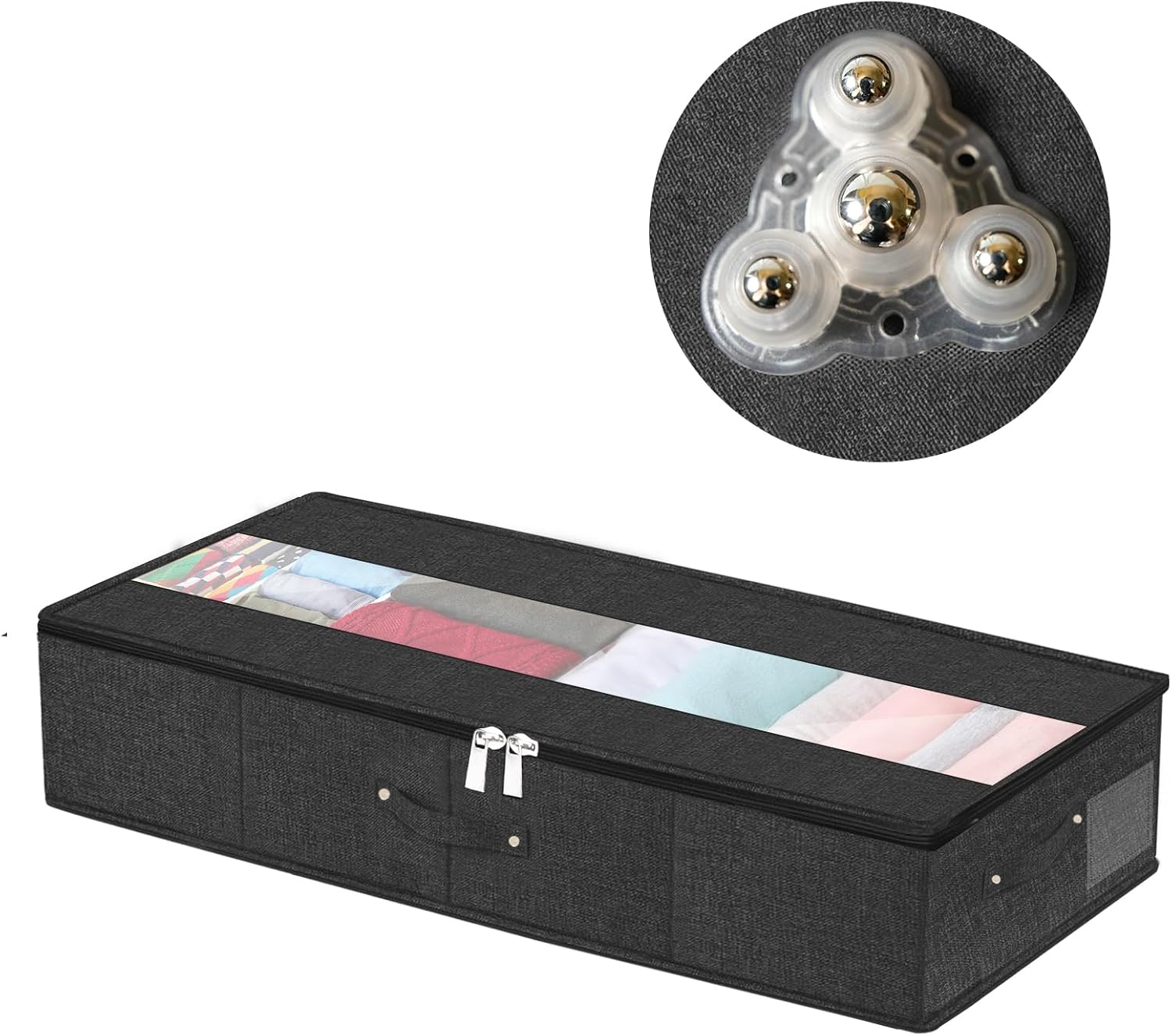 Amazon.com: kidemlra under the bed storage bins with Wheels, Rolling ...