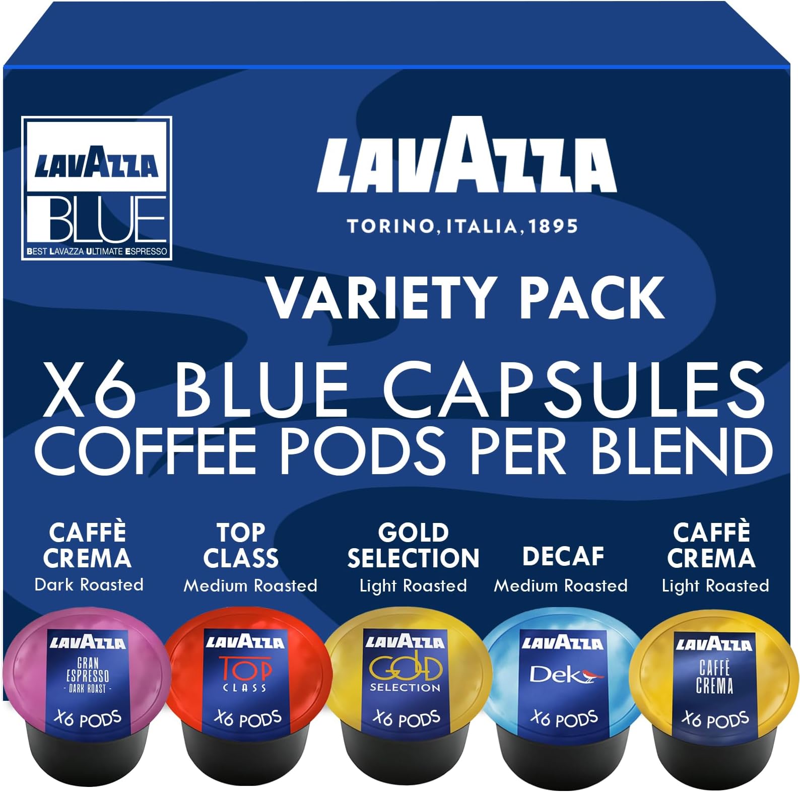 Amazon.com: Lavazza Blue Coffee Pods, 30 Count Sampler Coffee Capsules ...