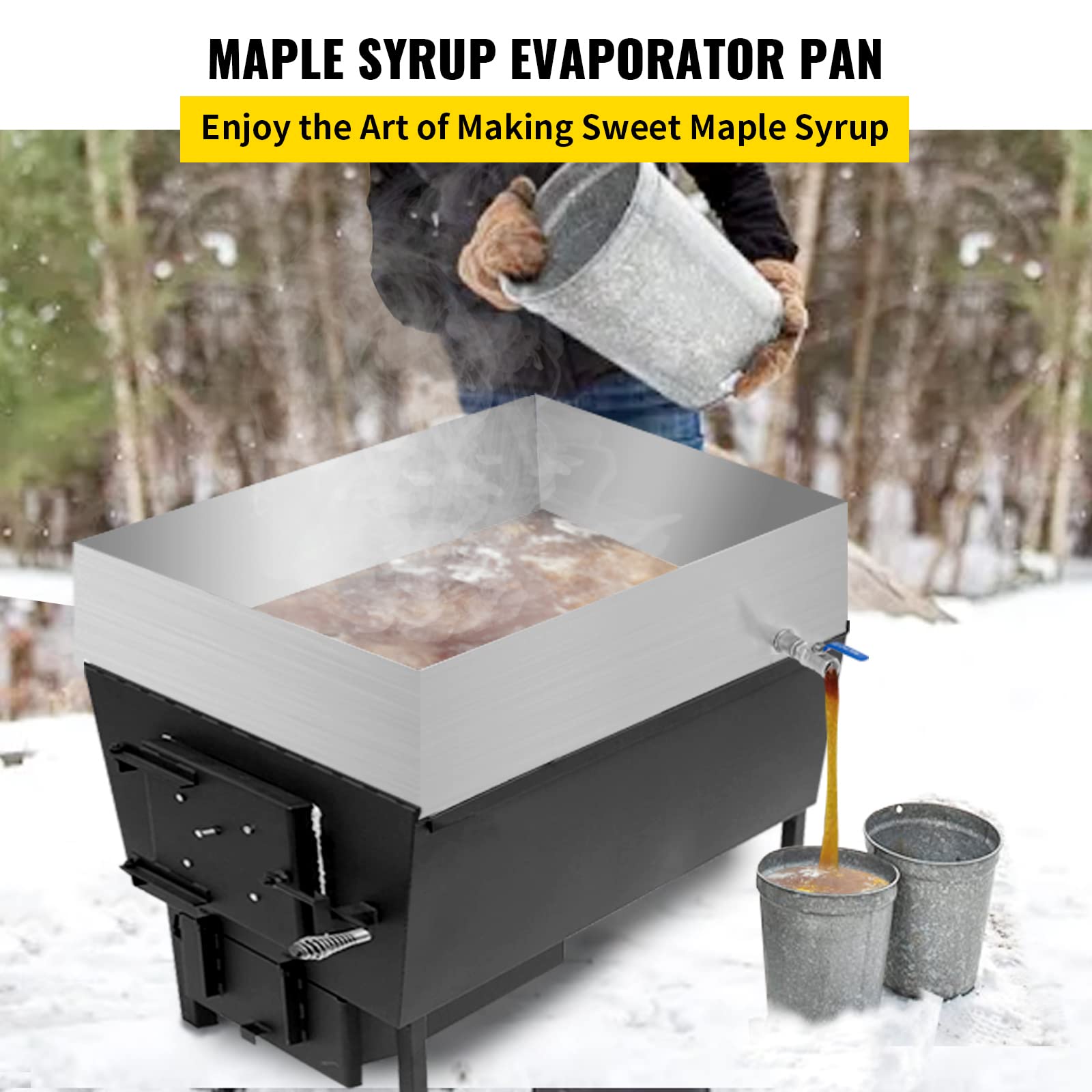 VBENLEM Maple Syrup Evaporator Pan 24x18x6 Inch Stainless Steel Maple ...