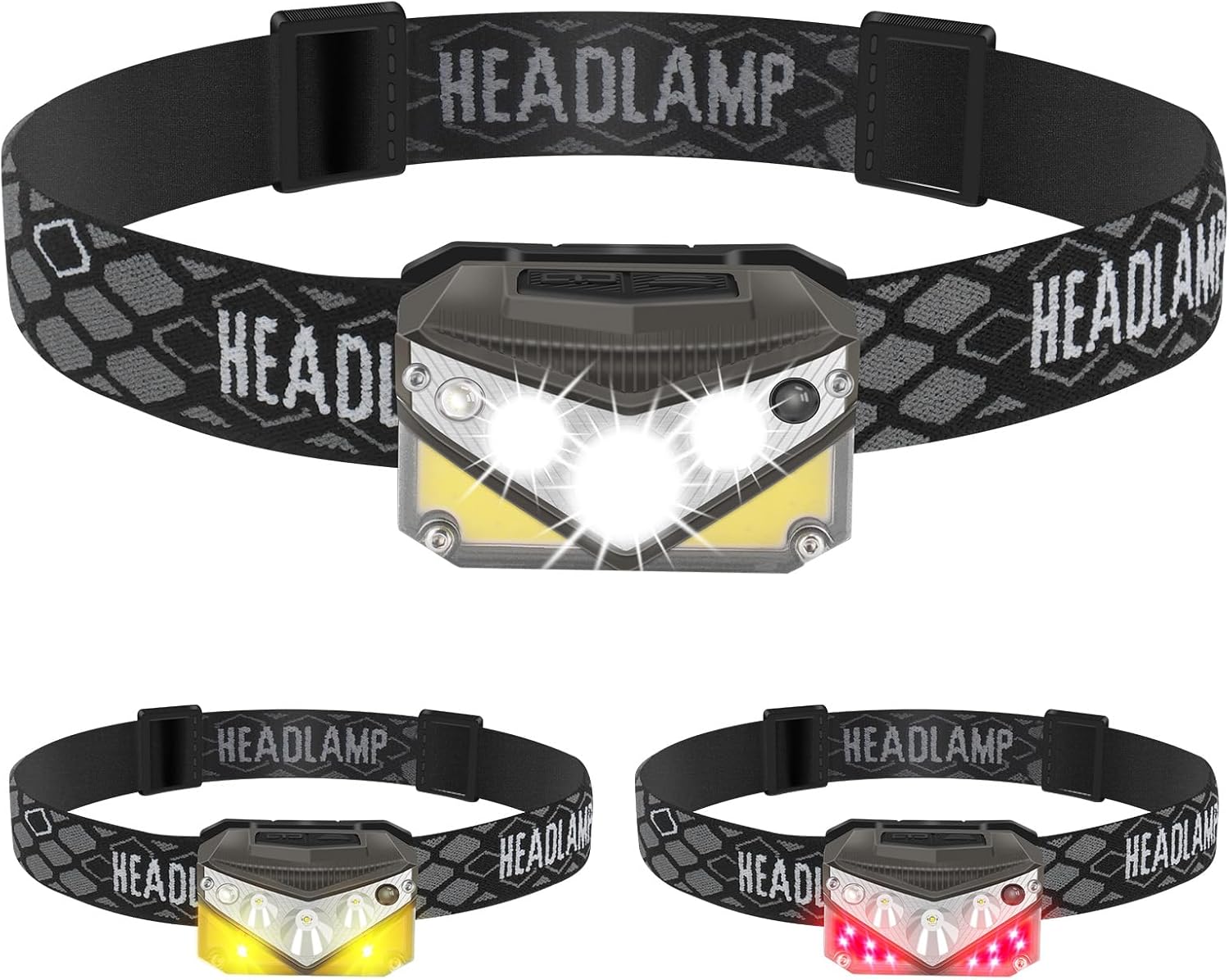 Amazon.com: BORUIT BR03 LED Headlamp Rechargeable with Red, Warm-White ...