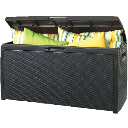 Keter Rattan-Effect Storage Box - Anthracite : Amazon.co.uk: Garden ...