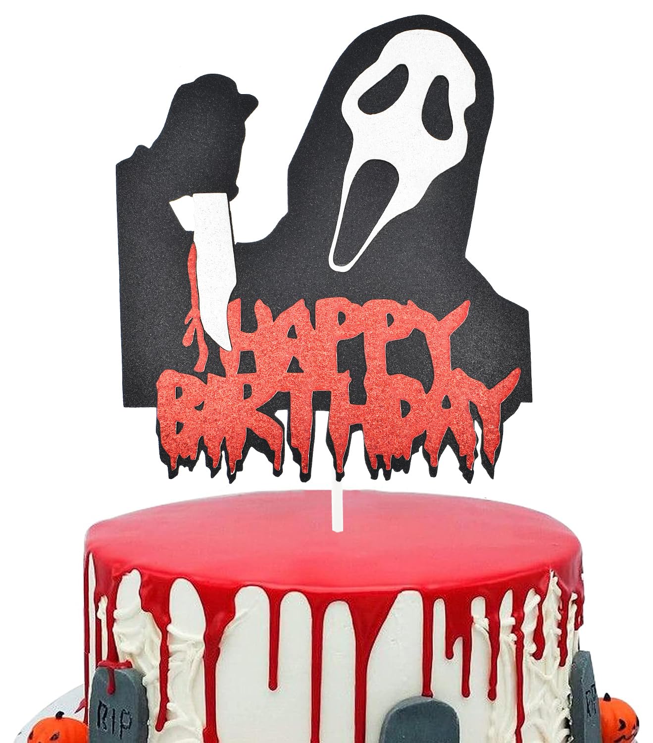 Buy 1 PCS Have a Killer Birthday Cake Topper Glitter Horror Happy ...