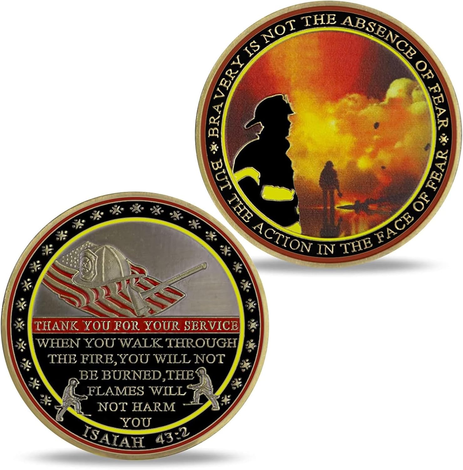 Amazon.com: Firefighters Challenge Coin Firefighter Prayer Coin Gift ...