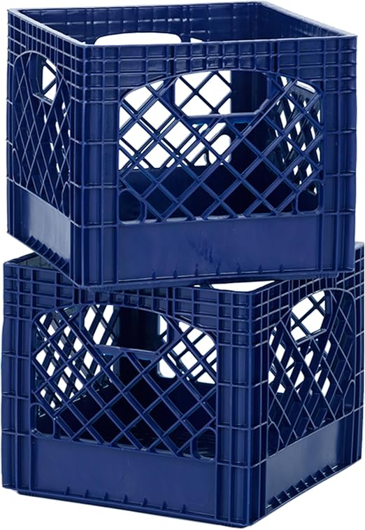 Amazon.com: Buddeez Milk Crates for Storage - Storage Crates, Heavy ...