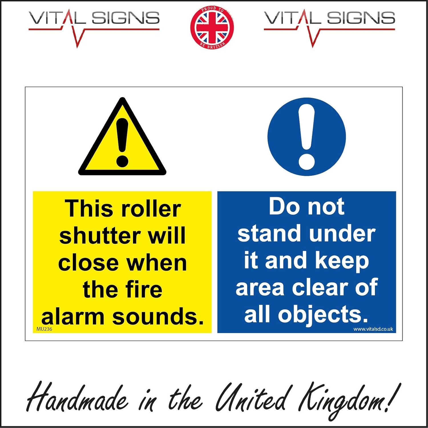 MU236 Roller Shutter Will Close When Fire Alarm Sounds Do Not Stand ...