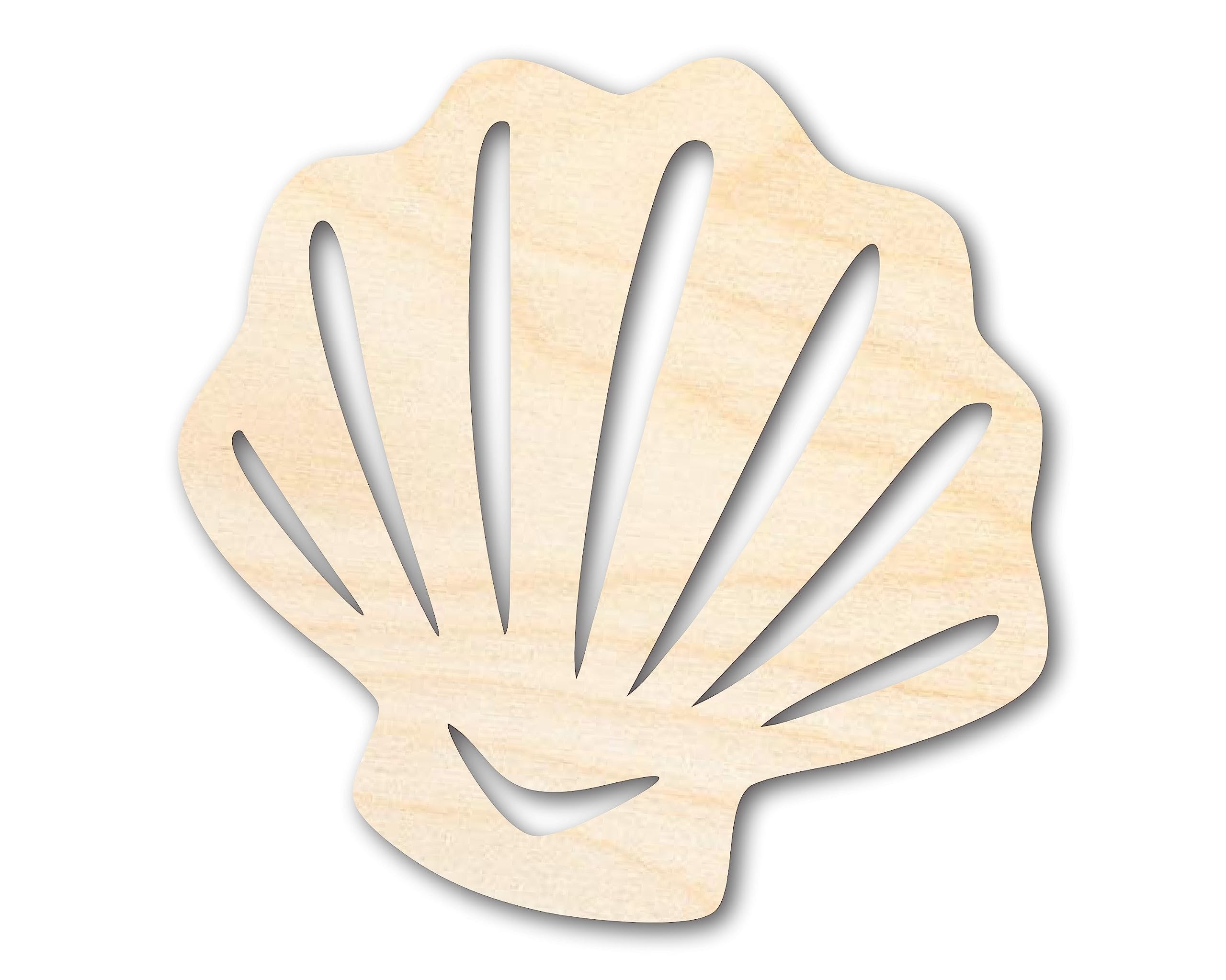 Amazon.com: Unfinished Wood Sea Shell Shape | Ocean Beach Craft Cutout ...