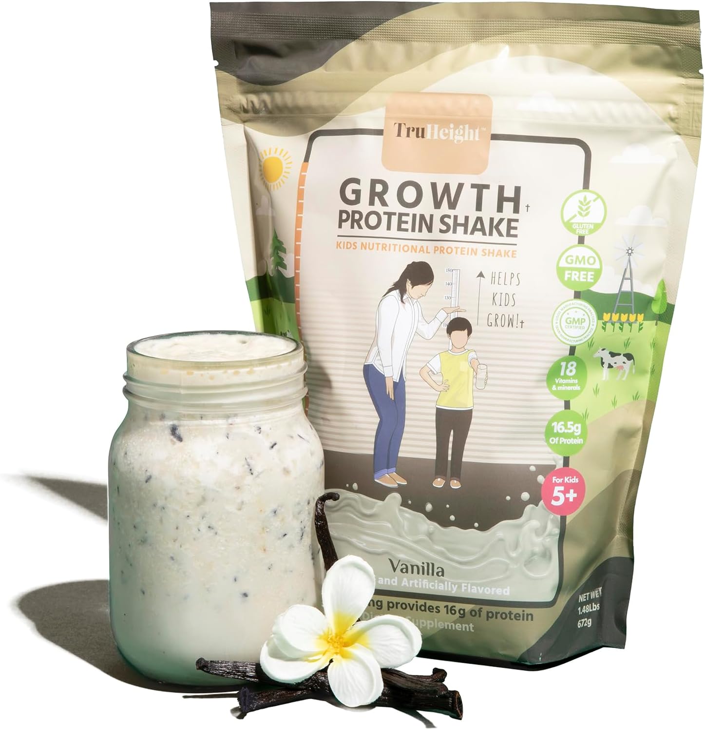 Amazon.com: TruHeight Growth Protein Shake Ages 5+ (Vanilla ...