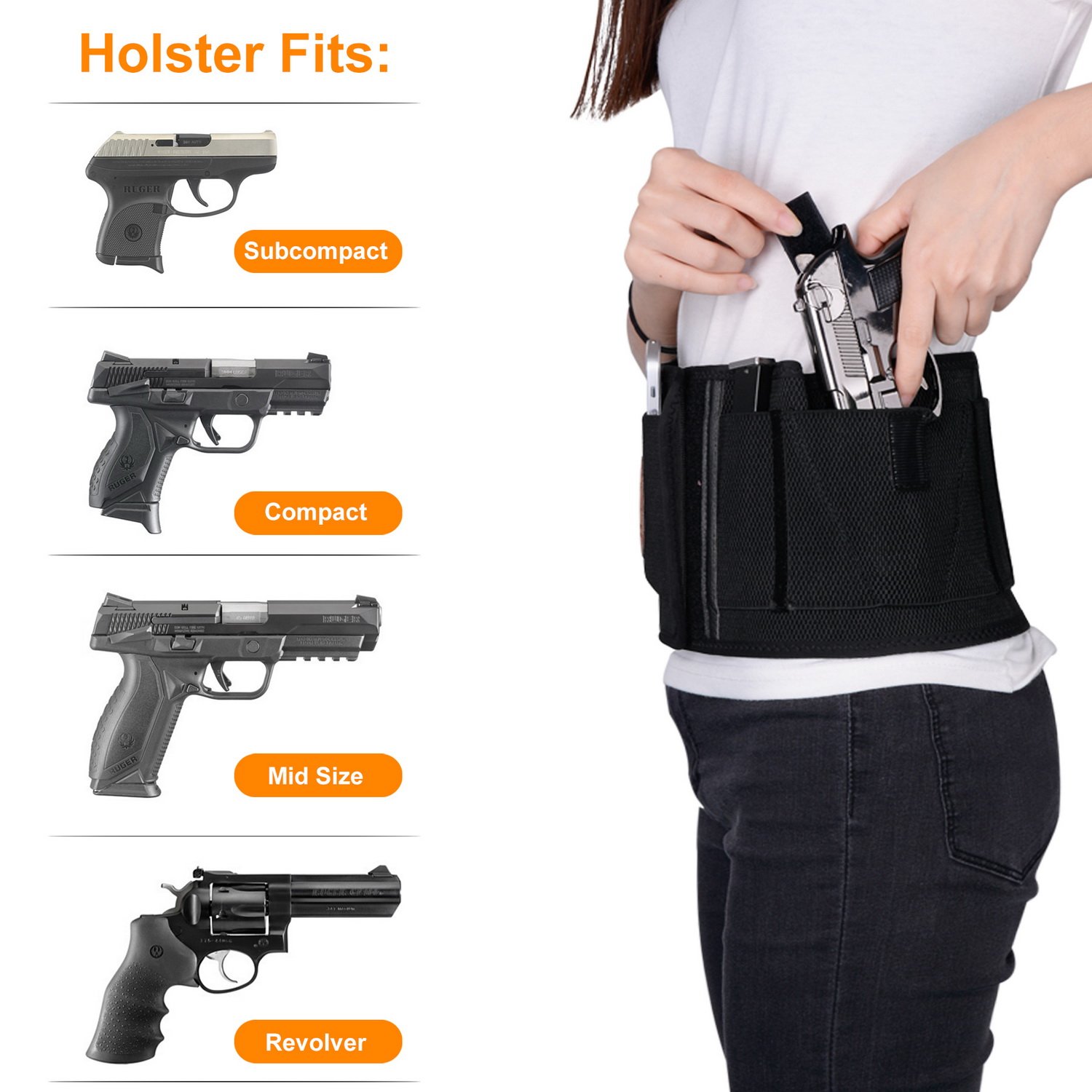 Snapklik.com : Fullmosa Concealed Carry Holster, Mi Belly Band Holster ...