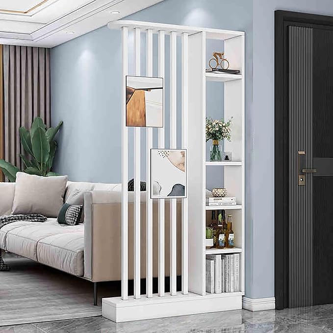 Amazon.com: Wall Room Divider with Shelves,Freestanding Wood Room ...