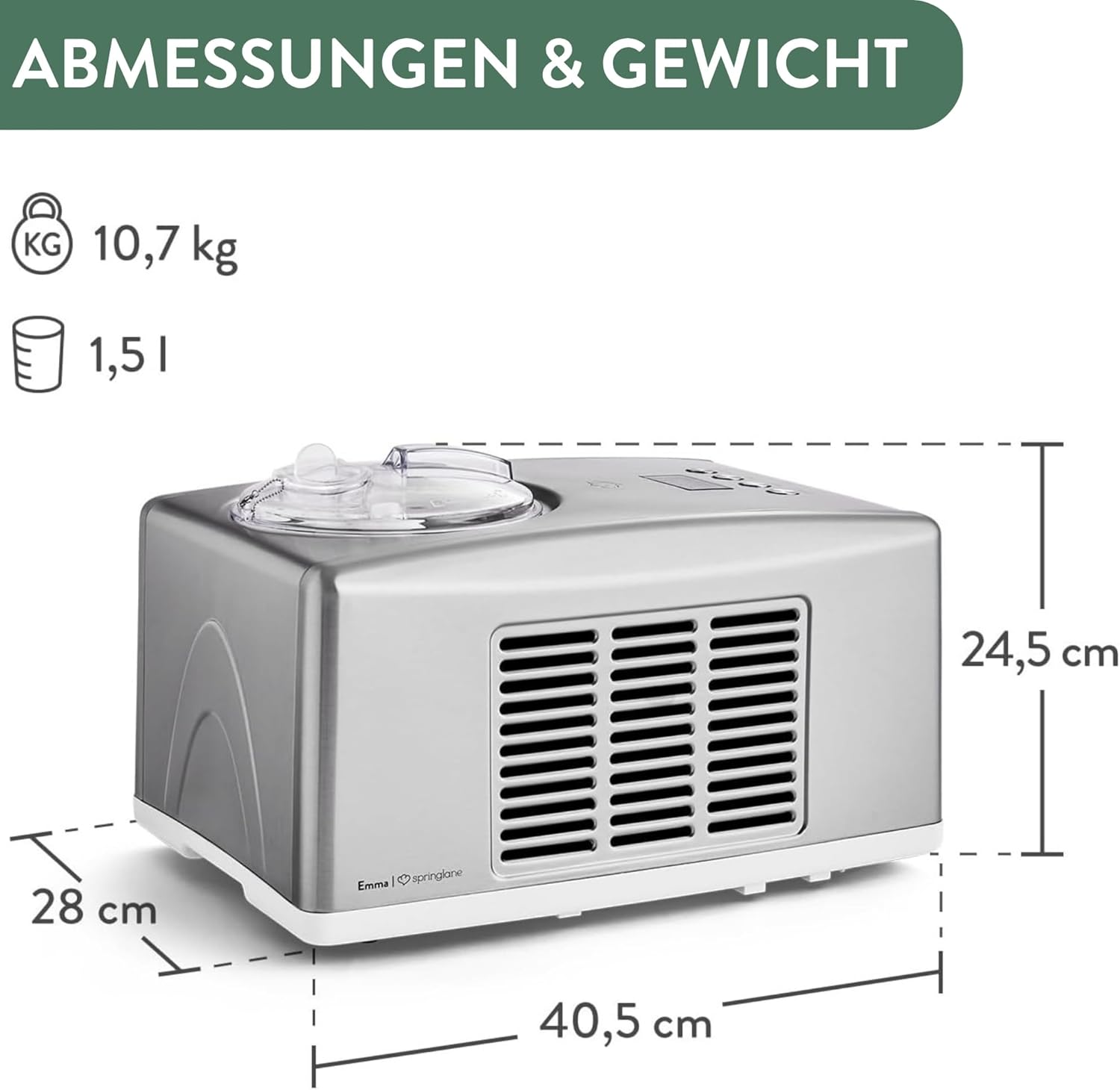 emma ice cream machine 1.5 l with self-cooling Philippines | Ubuy