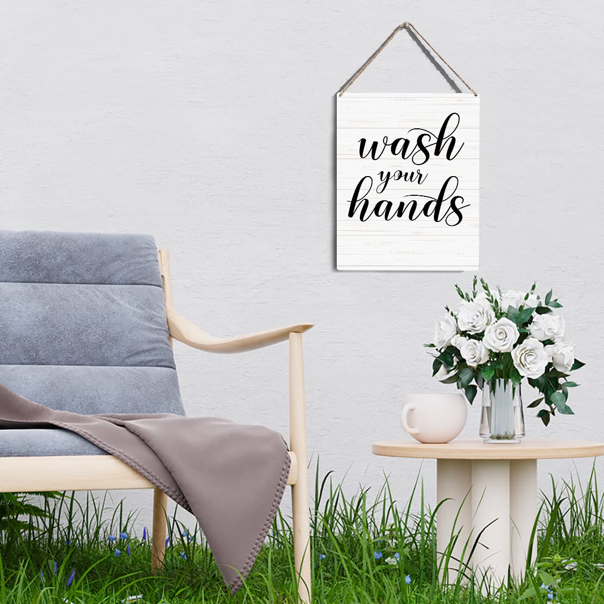 Snapklik.com : Farmhouse Bathroom Wooden Sign Wall Decor Rustic Wash ...