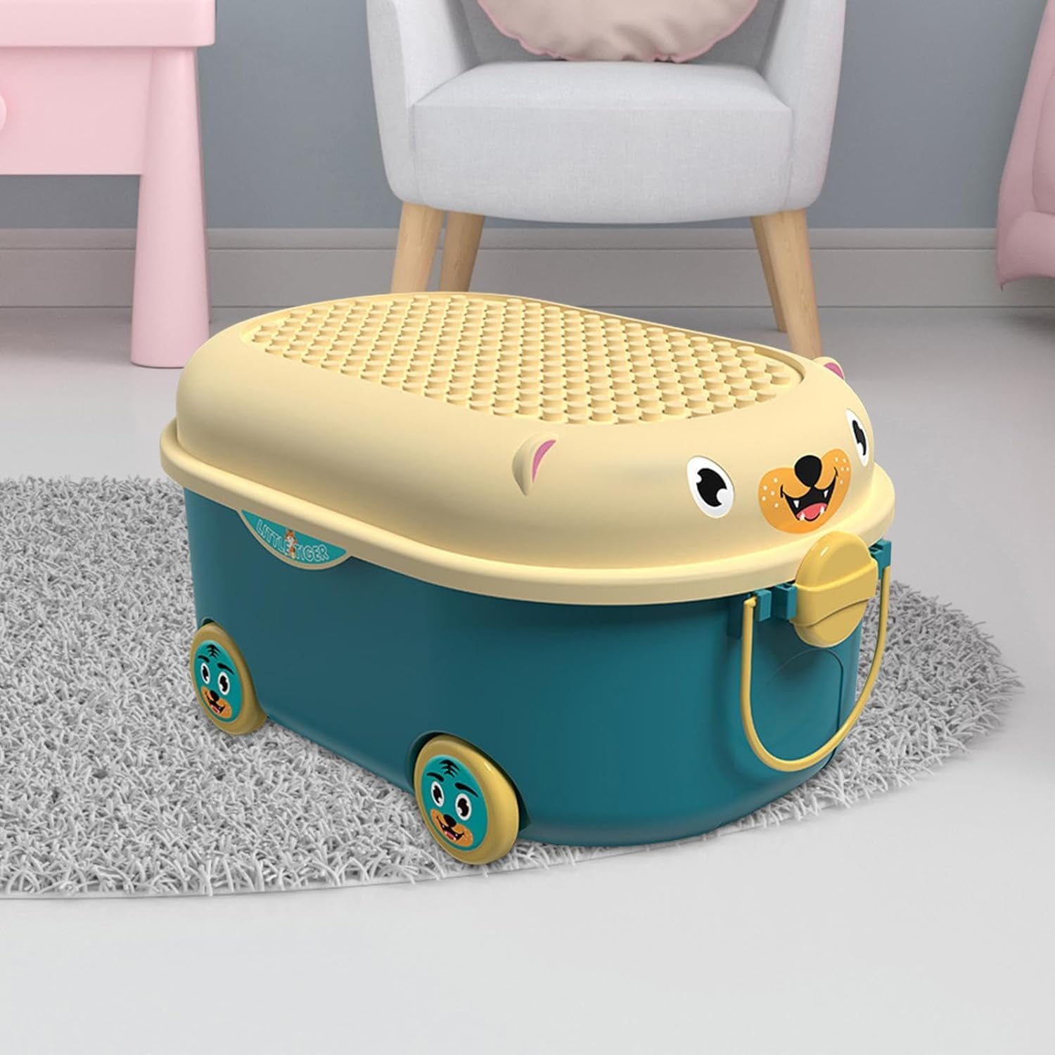 Juflix Kids Large Plastic Stackable Rectangular Organizer Storage Box ...