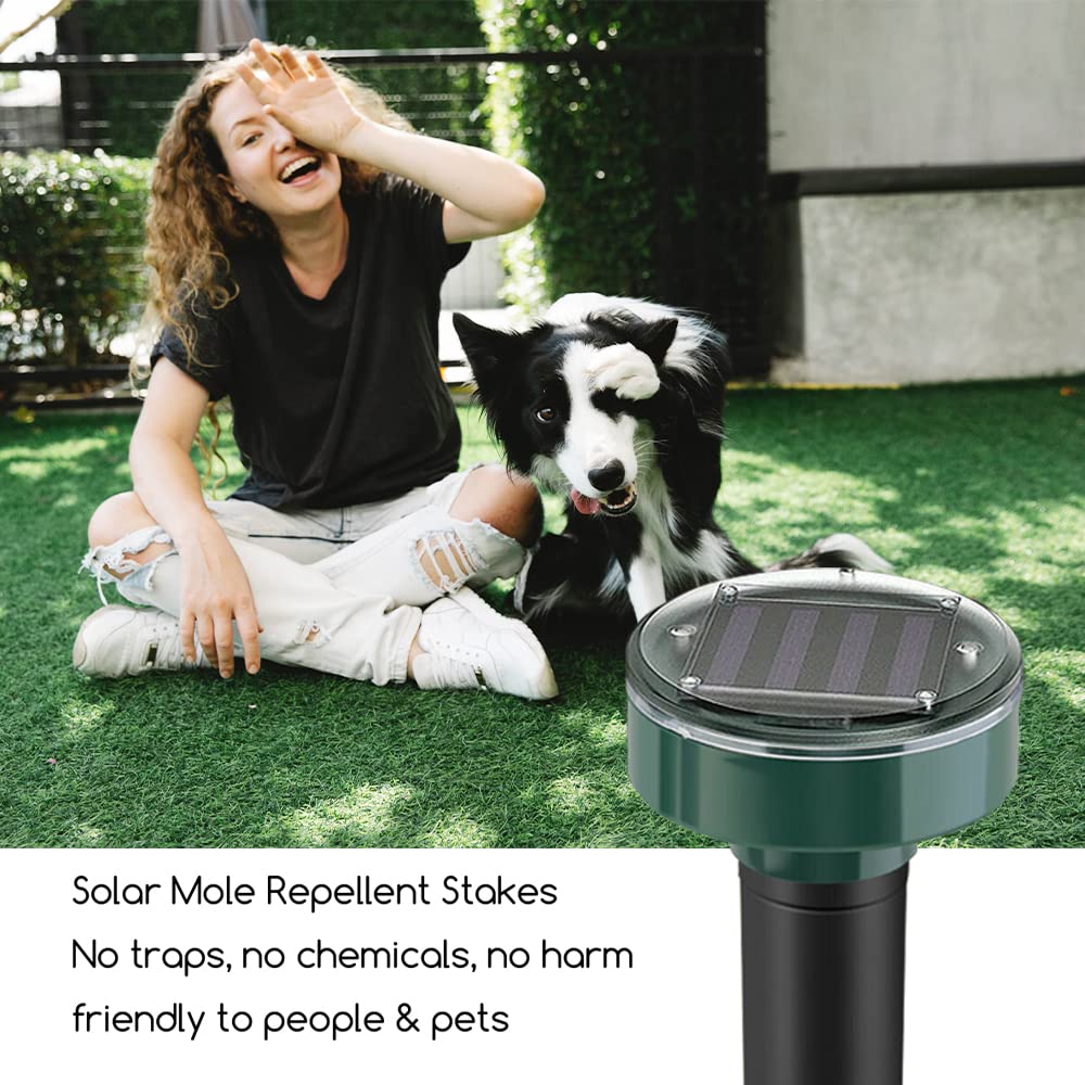 8Pack Mole Repellent Solar Powered Waterproof Mole Chipmunk Repellent ...
