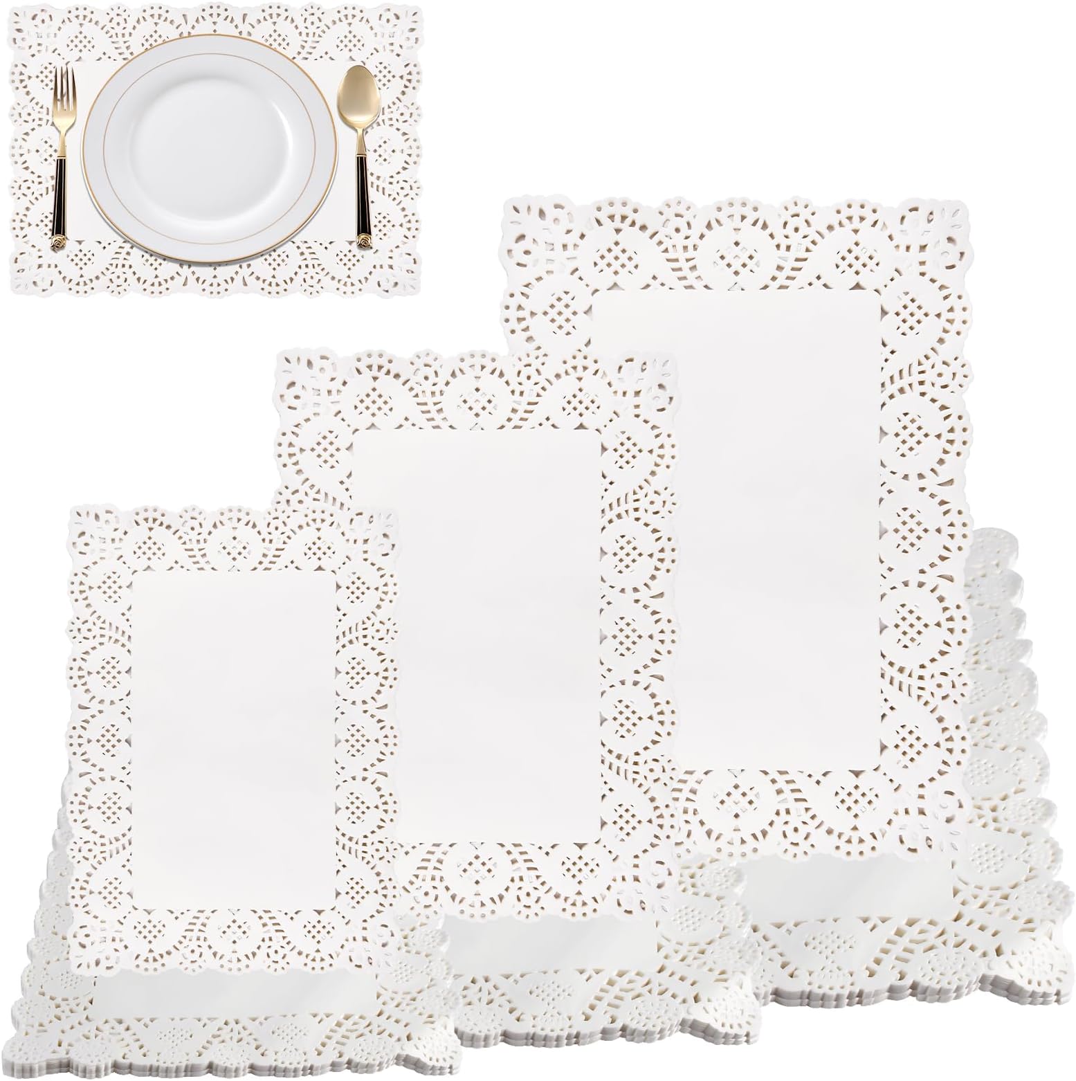 Amazon.com: 350 PCS Disposable Doilies Paper Lace Assorted Size Food ...