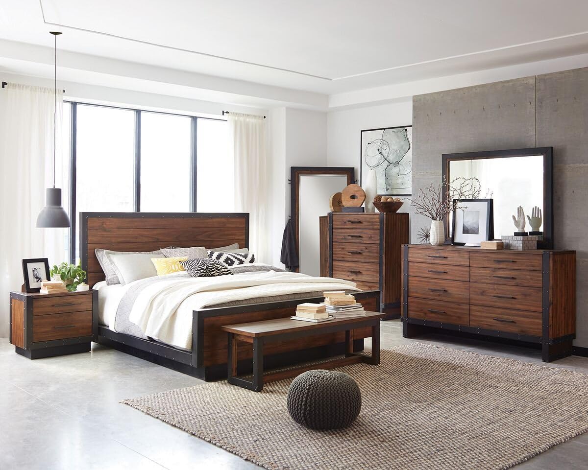 Amazon.com: Ellison 5 PC Bedroom Set | Bourbon Brown : Home & Kitchen