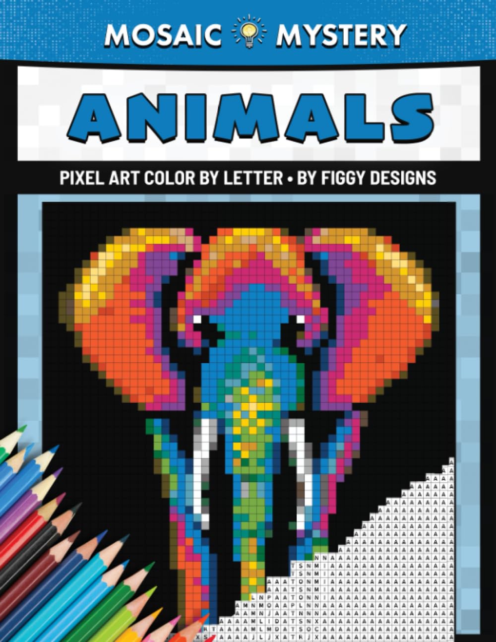 Amazon.com: Mosaic Mystery: Animals — Pixel Art Color by Letter (Mosaic ...