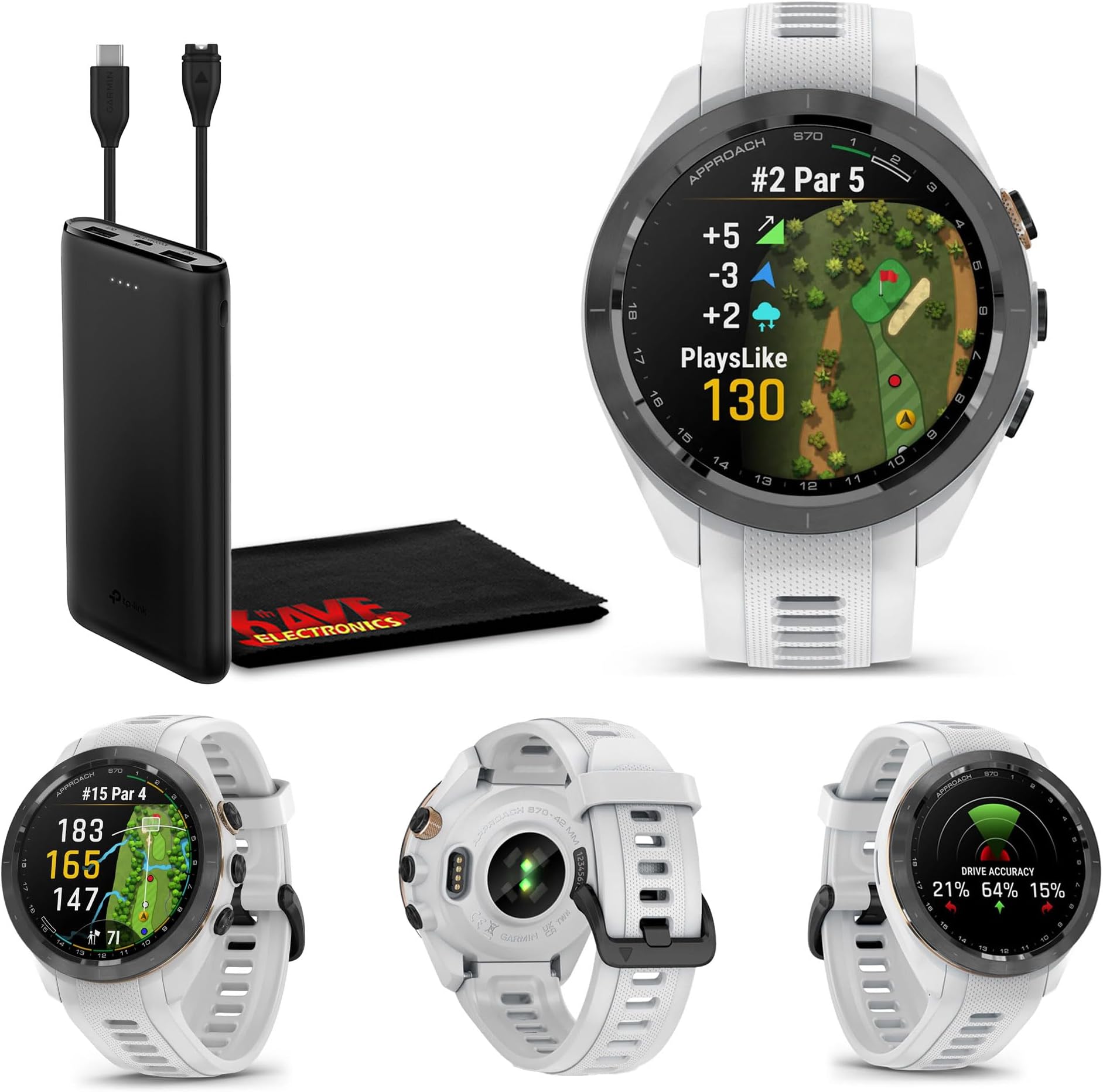 Amazon.com: Garmin Approach S70 42mm Fitness Tracker Watch, GPS Golf ...