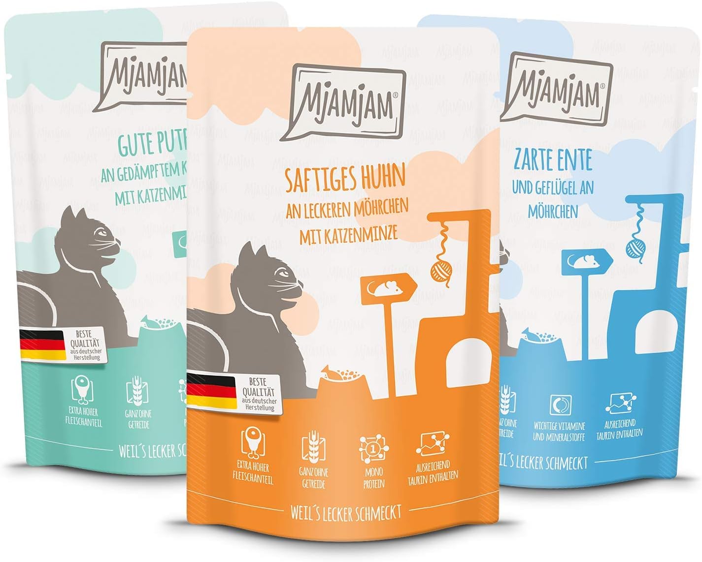 MjAMjAM - premium wet food for cats - Mixed package IV - 4*chicken, 4 ...