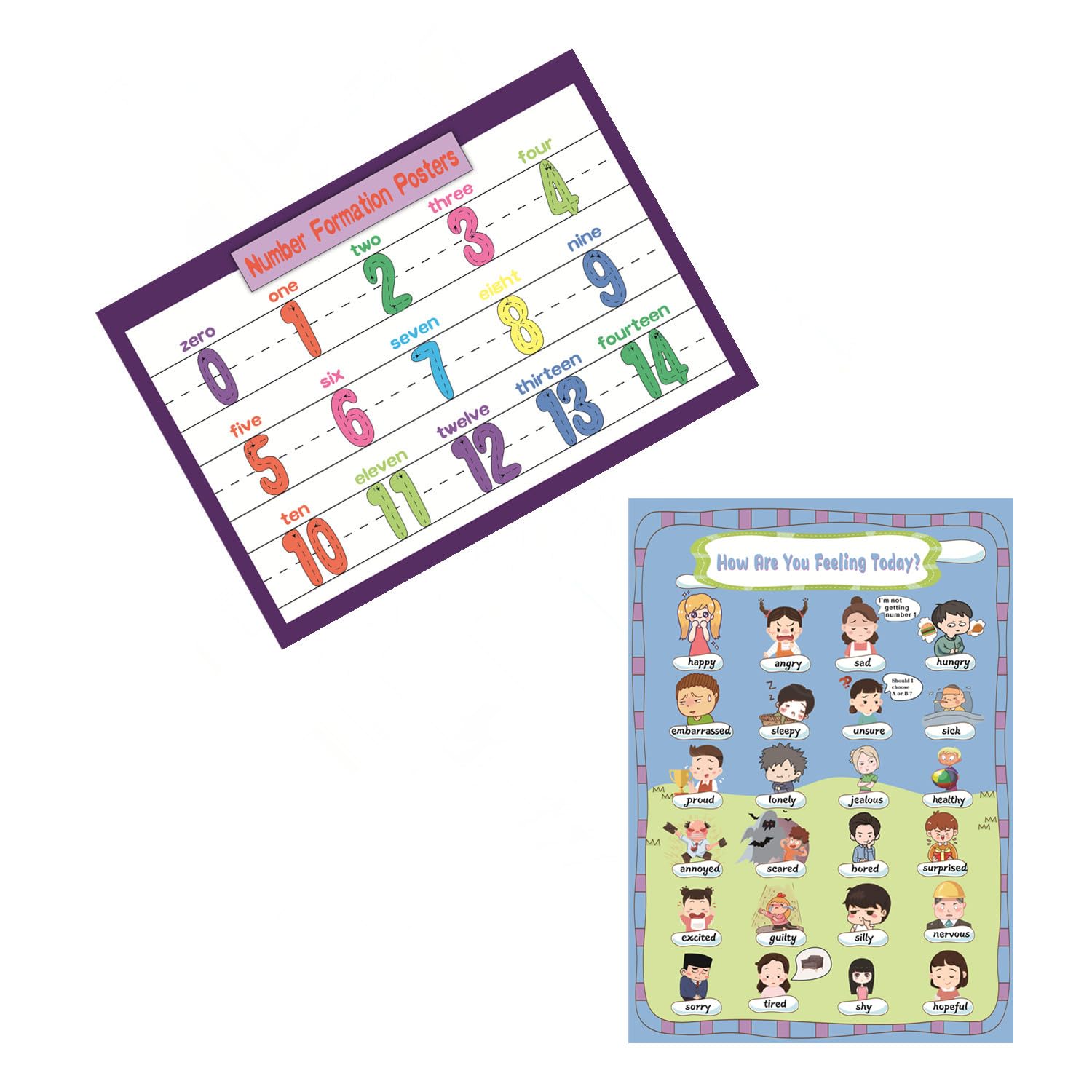 Toddler Learning Posters LUGMAZU 2 Pcs/set 26 Alphabet Cursive Training ...