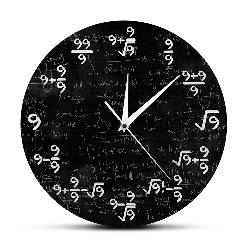 Buy The Geeky Days The Nines Math Wall Clock Number 9 Math Modern Clock