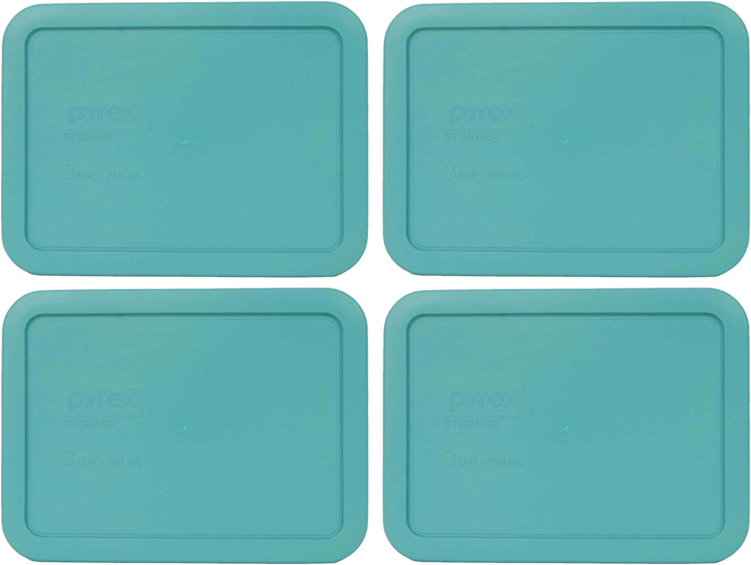 Pyrex 7210-PC 3 Cup Dark Blue Rectangle Plastic Food Storage Lid (2 ...