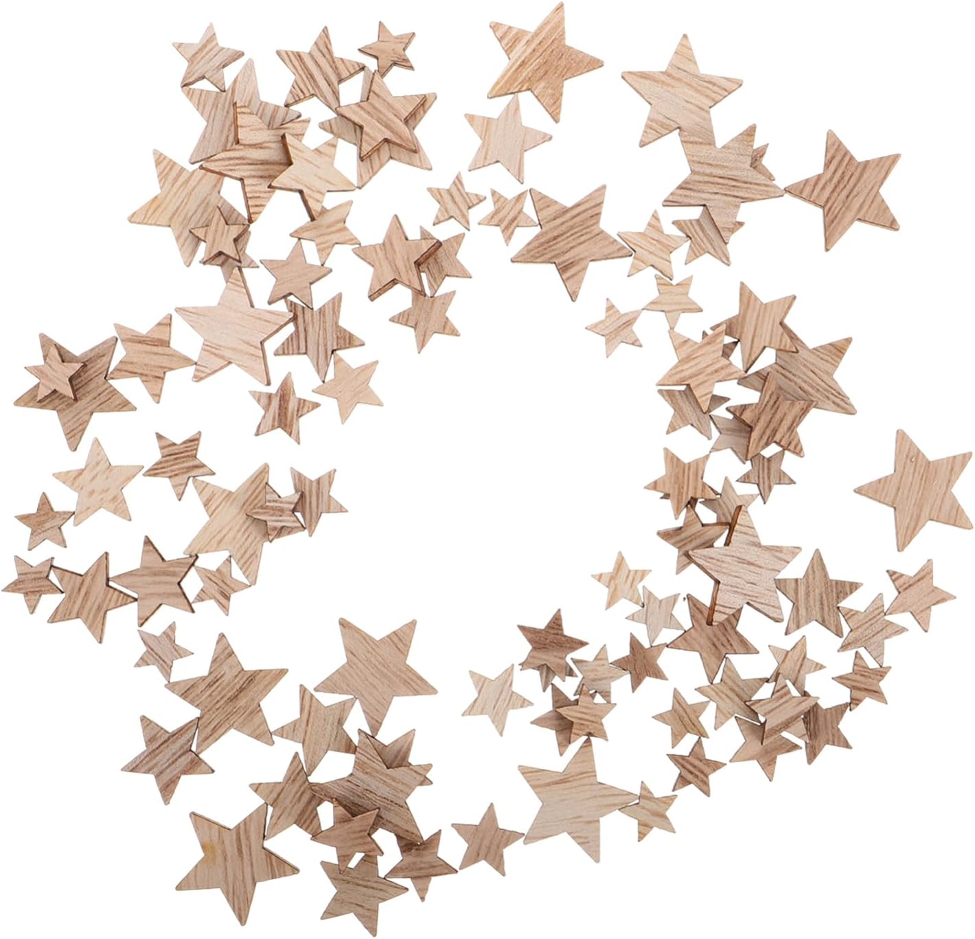 Amazon.com: ABOOFAN 100pcs Wooden Star-Shaped Wood Chips for Crafts ...