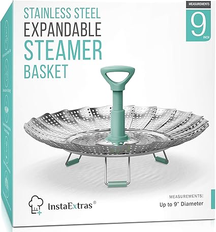 Amazon.com: Stainless Steel Expandable Steamer Basket - Collapsible ...