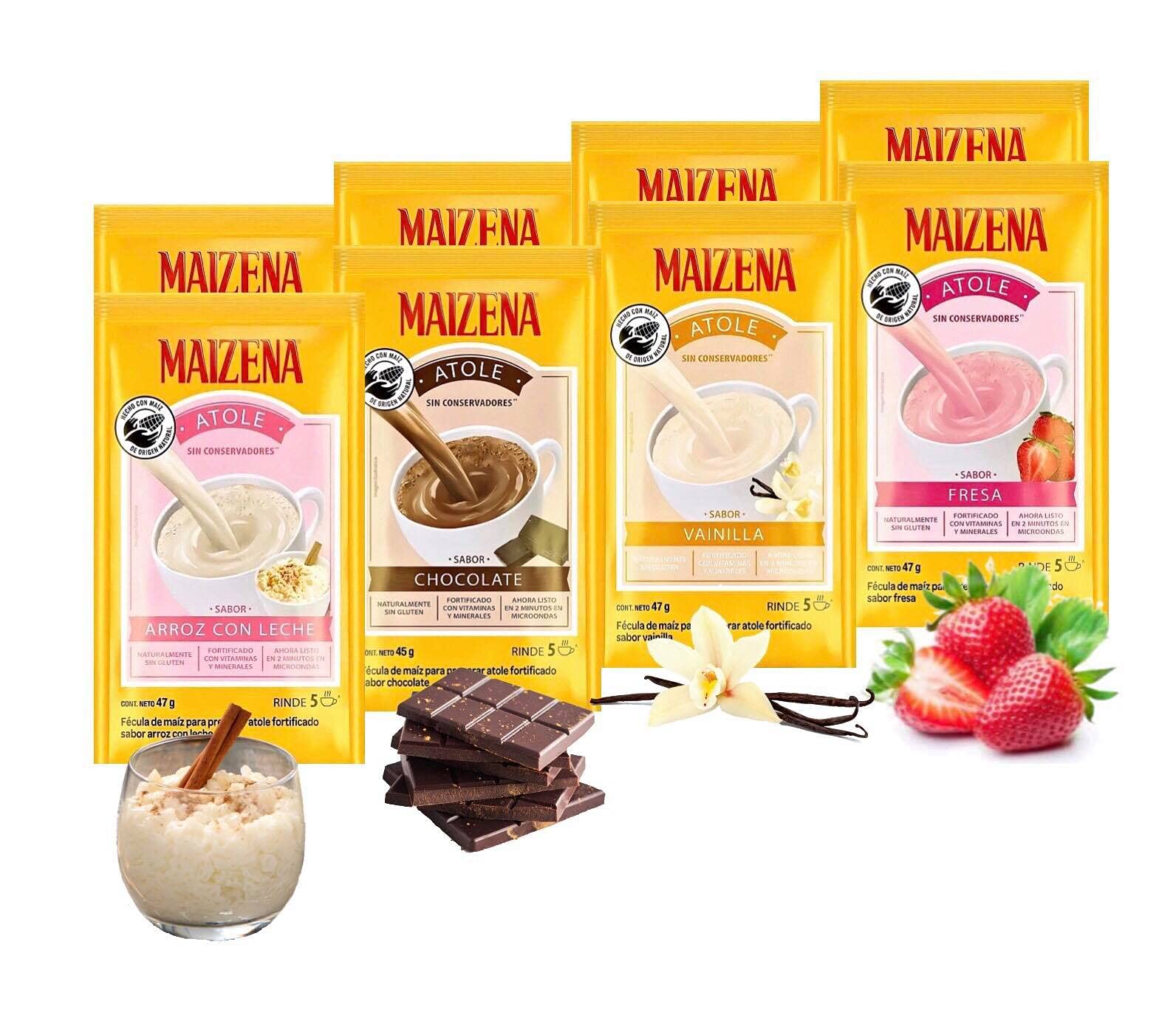 Atole Maizena Cornstarch Beverage Mix Variety Assorted 8 Pack Chocolate ...