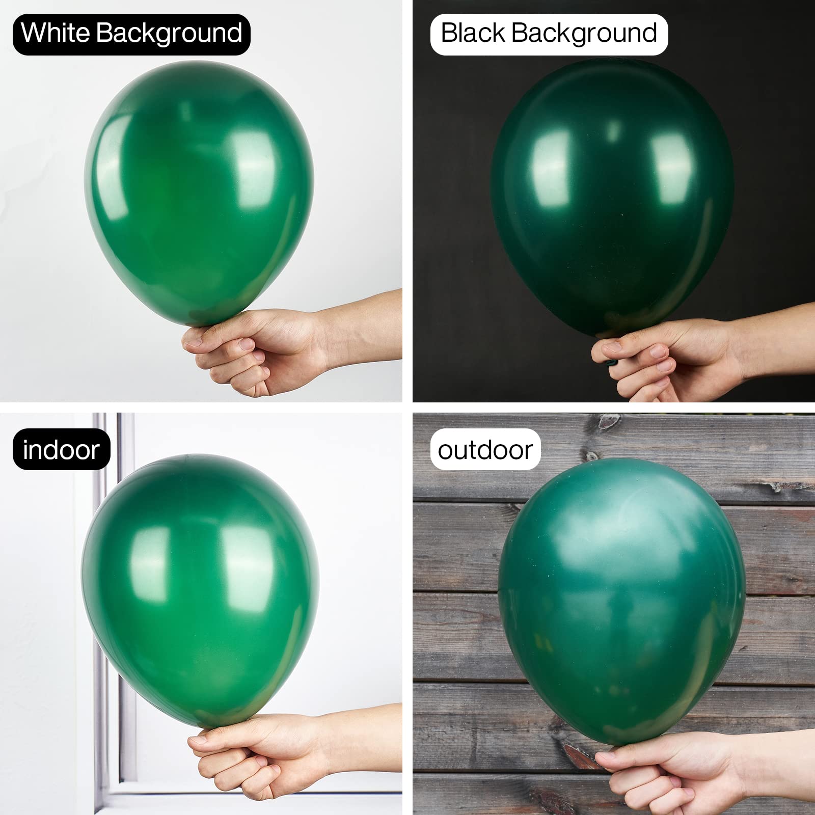 Snapklik.com : Dark Green Balloons 50 Pcs 12 Inch Pearl Hunter Emerald Forest Green Balloons For ...