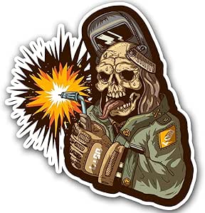 Amazon.com: Zombie Welder Hard Hat Welding Helmet Sticker Decal Toolbox ...