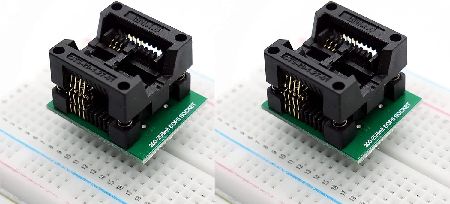 Amazon.co.jp: YMS PARTS【2個入】IC変換ソケット【SOP→DIP8】SOP8(200mil)手軽に取り外し可能 ROM書き込み、実験等に便利 (2, SOP8 ...