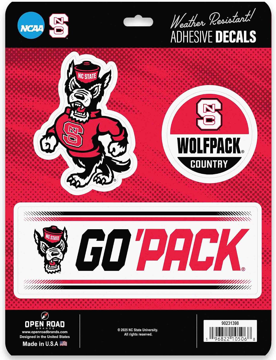 Amazon.com: North Carolina State University Team Spirit Adhesive Vinyl ...