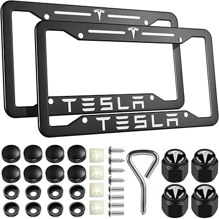 Amazon.com: KIKIMO Tesla License Plate Frame Fit for Model 3/Y/S/X ...