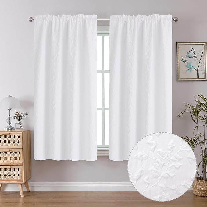 Amazon.com: Chyhomenyc Anna White Curtains 54 Inch Length 2 Panels for ...