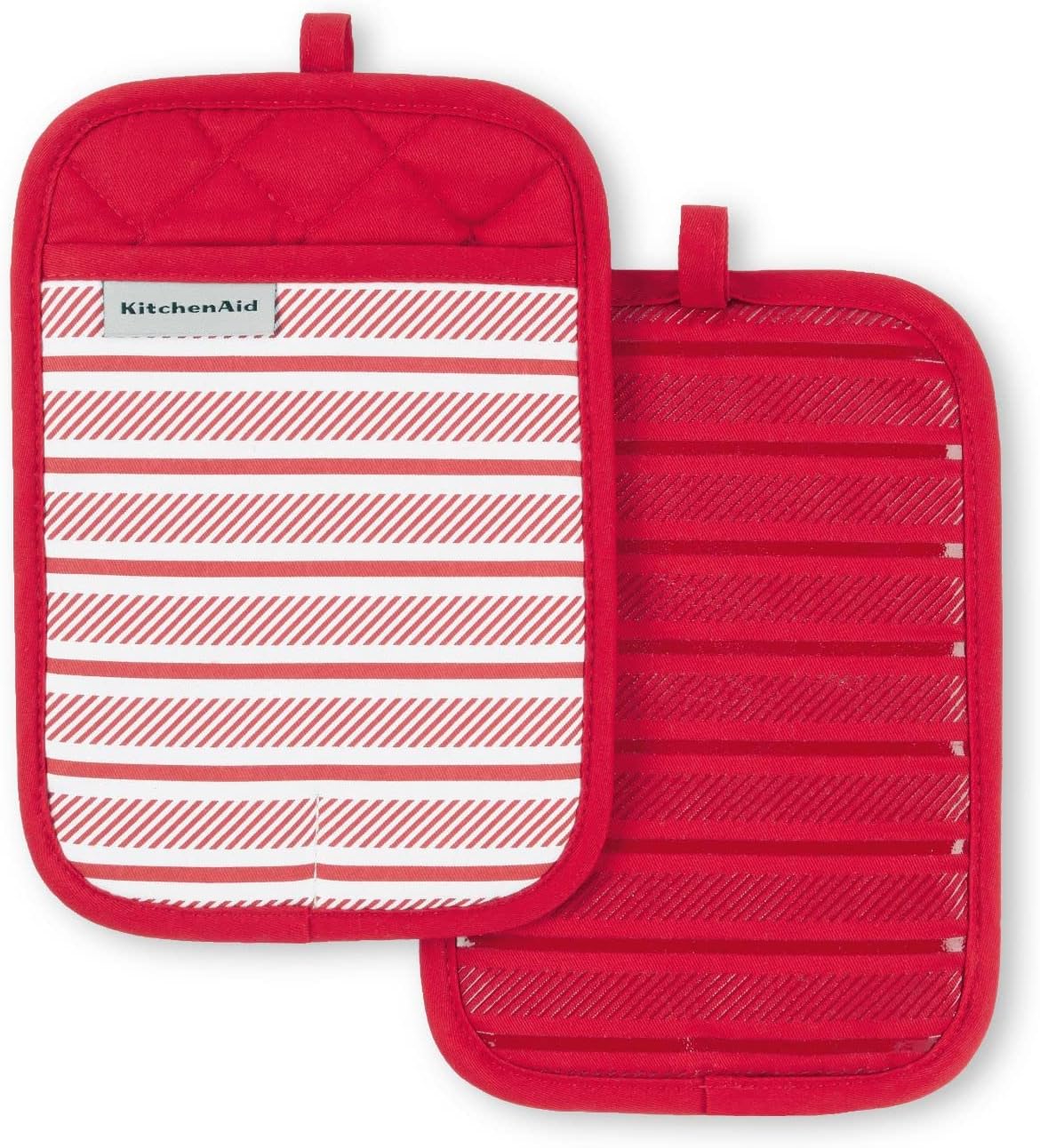 Amazon.com: KitchenAid Gingham Pot Holder 2-Pack Set, Passion Red, 7 ...